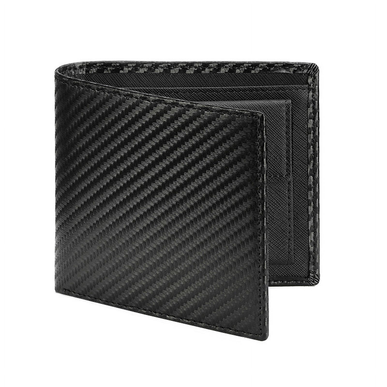 Carbon Fiber Men Wallet RFID Blocking Card Holder Coin Pocket Business ...