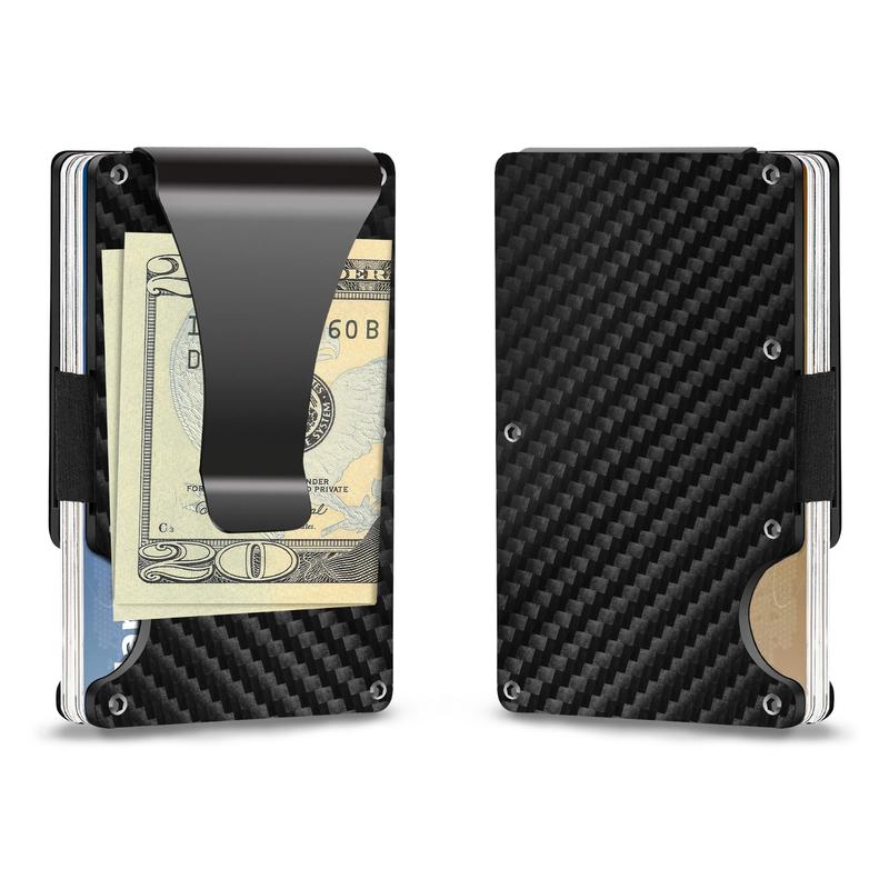 Carbon Fiber Minimalist Credit Card Holder & Money Clip Wallet for Men ...