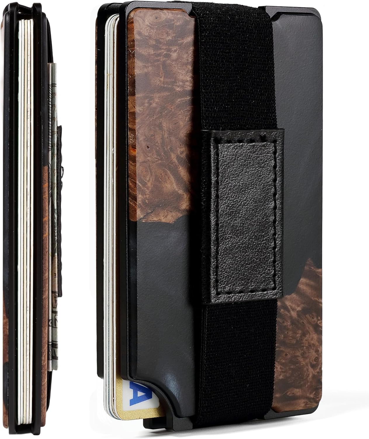 Carbon Fiber Minimalist Wallet for Men Credit Card Holder Money Clip ...
