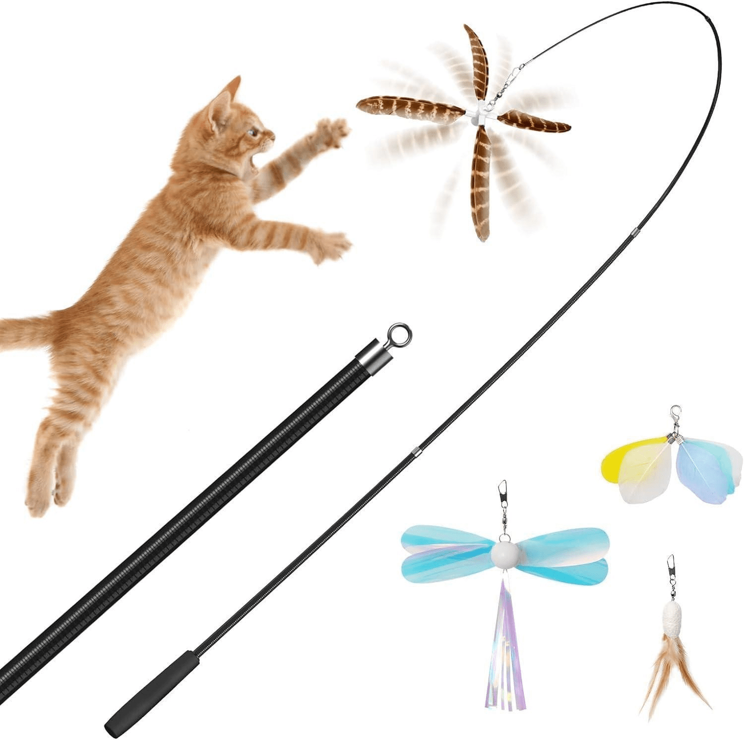 Customer reviews for Carbon Fiber Natural Feather Cat Toy: 60-inch ...