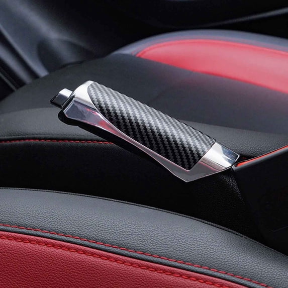 Carbon Fiber Pattern Car Handbrake Cover ABS Decorative Brake Handle ...