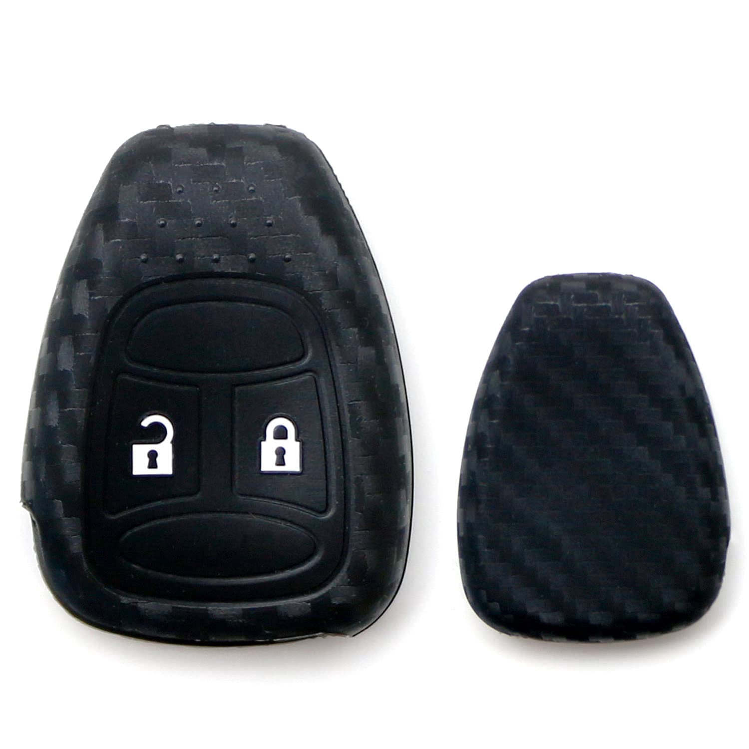 Carbon Fiber Pattern Soft Silicone Key Fob Cover For Jeep Wrangler ...