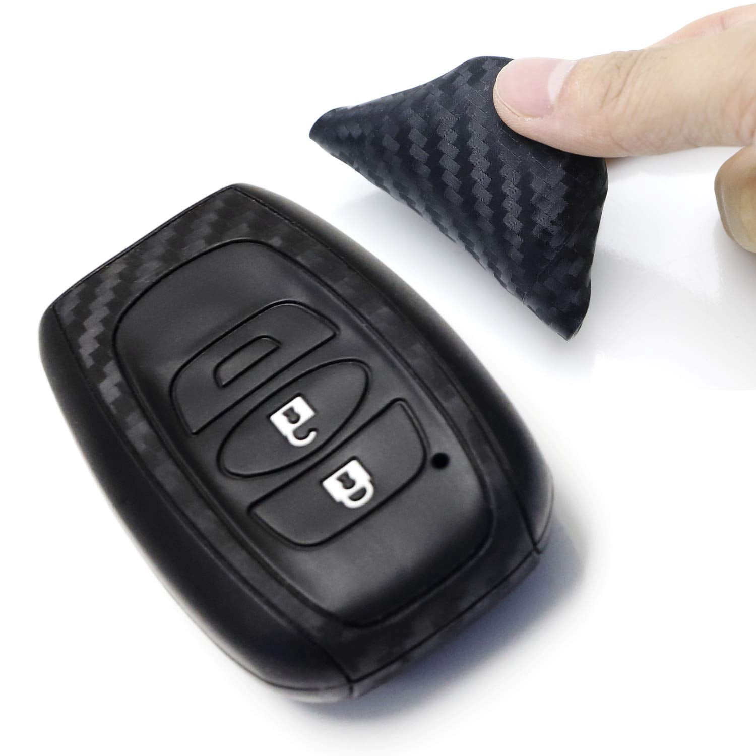 Carbon Fiber Pattern Soft Silicone Key Fob Cover For Subaru 2013-21 BRZ ...