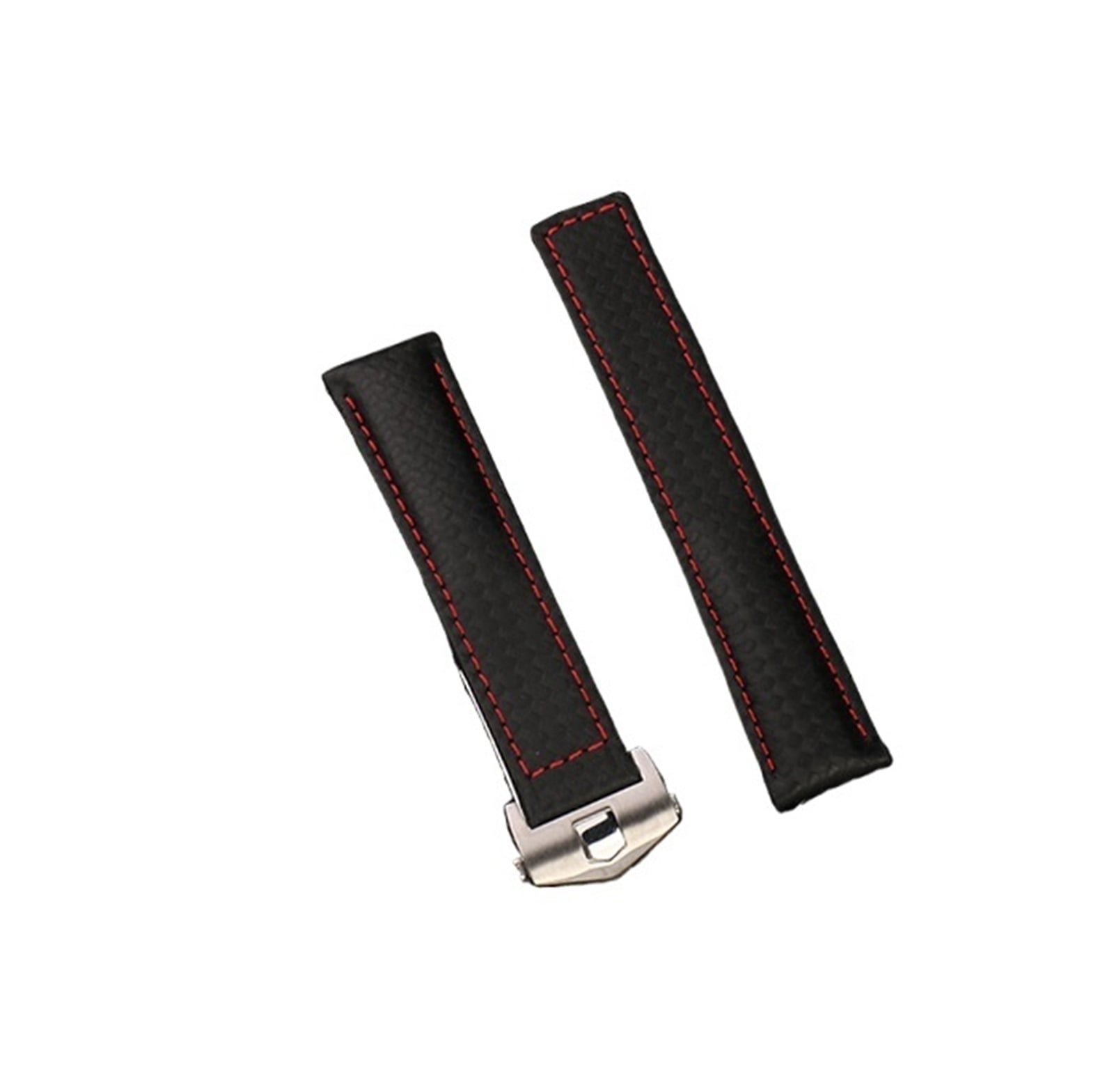 Carbon Fiber Pattern Waterproof Leather Watch Strap 20mm 22m Fit For ...