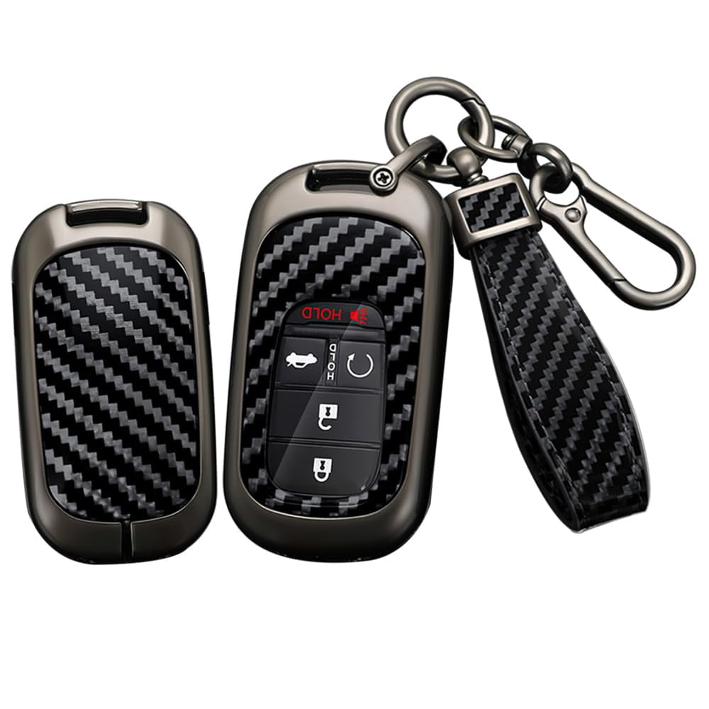 Carbon Fiber Pattern White Smart Key Fob Cover Case Fit for Honda Accord 2022 2023 Civic HR-V CR ...