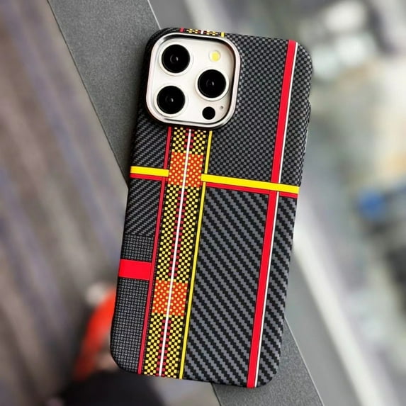 Carbon Fiber Patterned Luminous Magnetic Phone Case for iPhone13 Pro ...