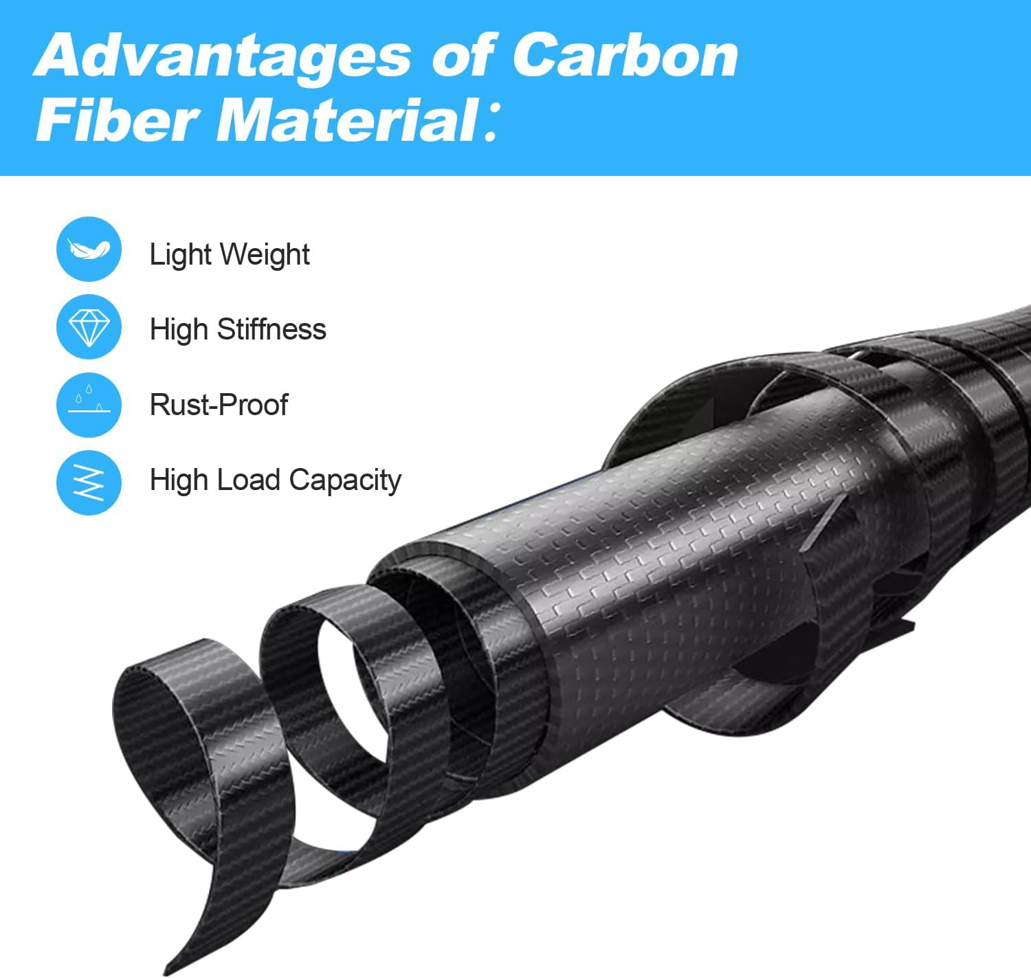 Carbon Fiber Pool Pole, 15 Foot Telescoping Swimming Pool Cleaning Pole ...
