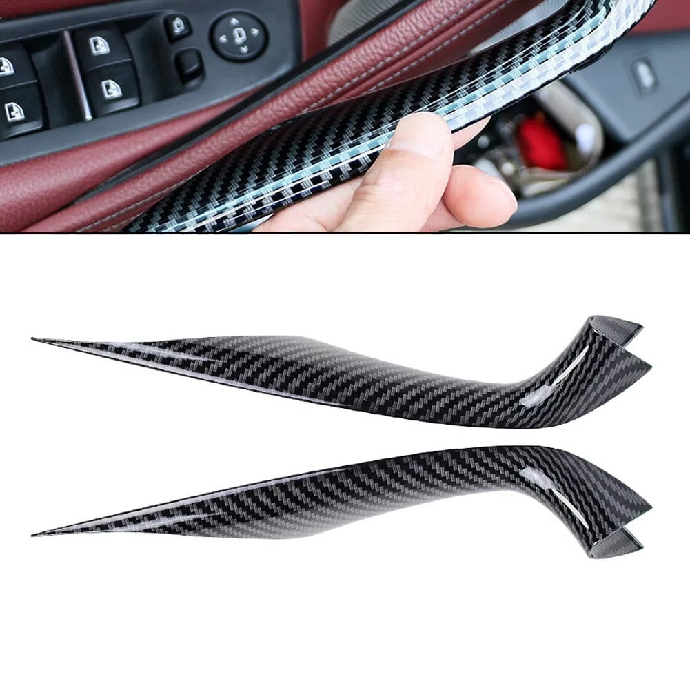 Carbon Fiber Print Inner Door Pull Handle Trim Cover for BMW 5 Series ...