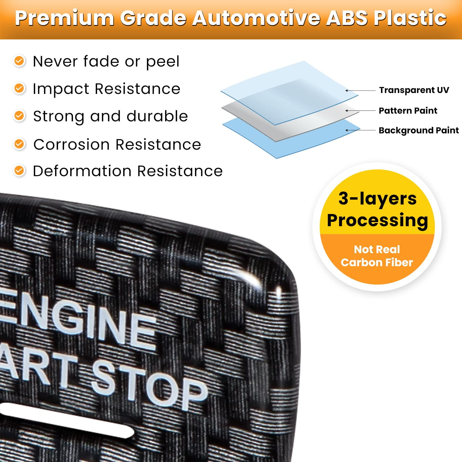 Carbon Fiber Push Button Start Covers, Gloss Black Real Carbon Fiber ...