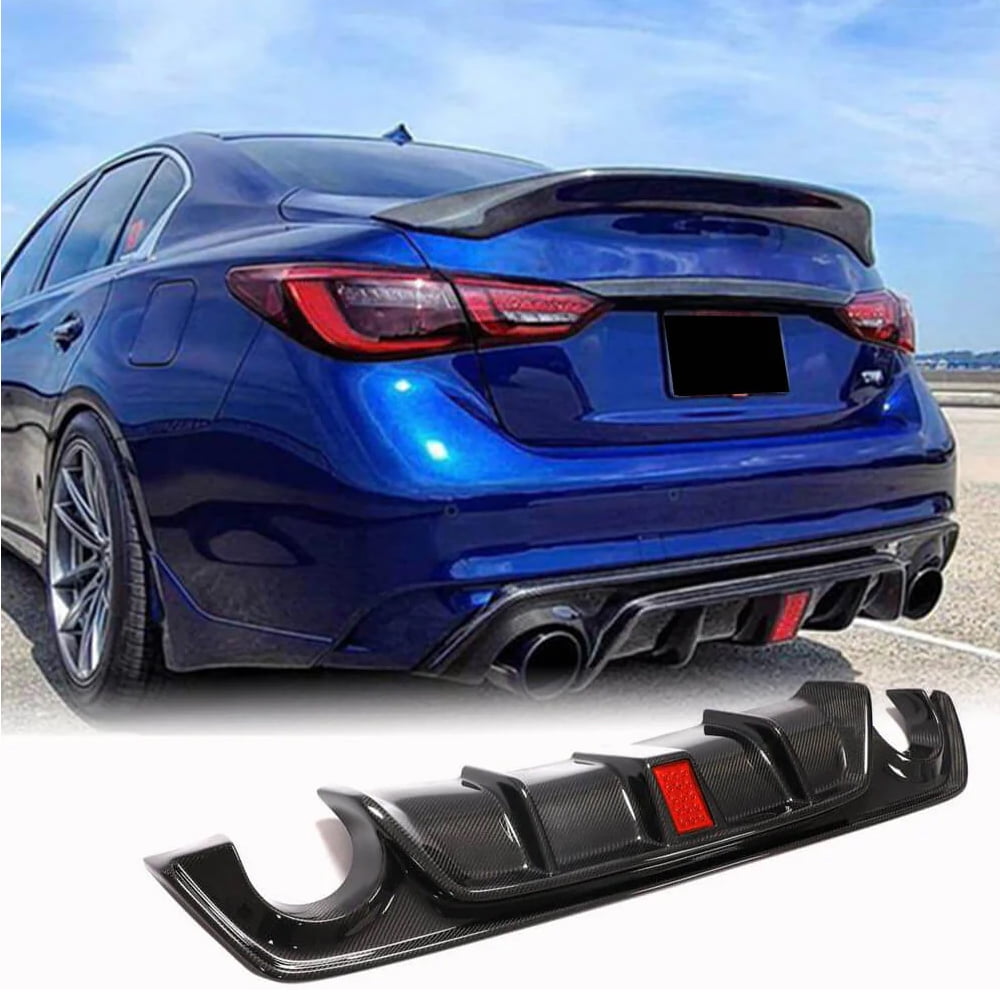Carbon Fiber Q50 Rear Bumper Diffuser For Infiniti Q50 Sedan 2014-2017 ...