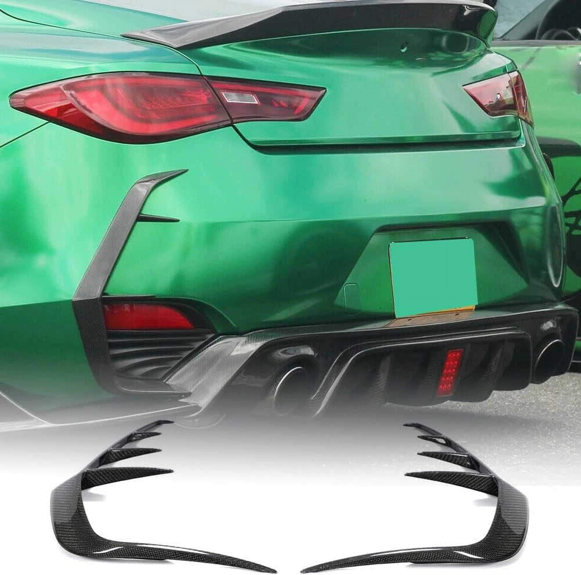 Carbon Fiber Rear Bumper Splitters for Infiniti Q60 Q60S Coupe 2-Door ...