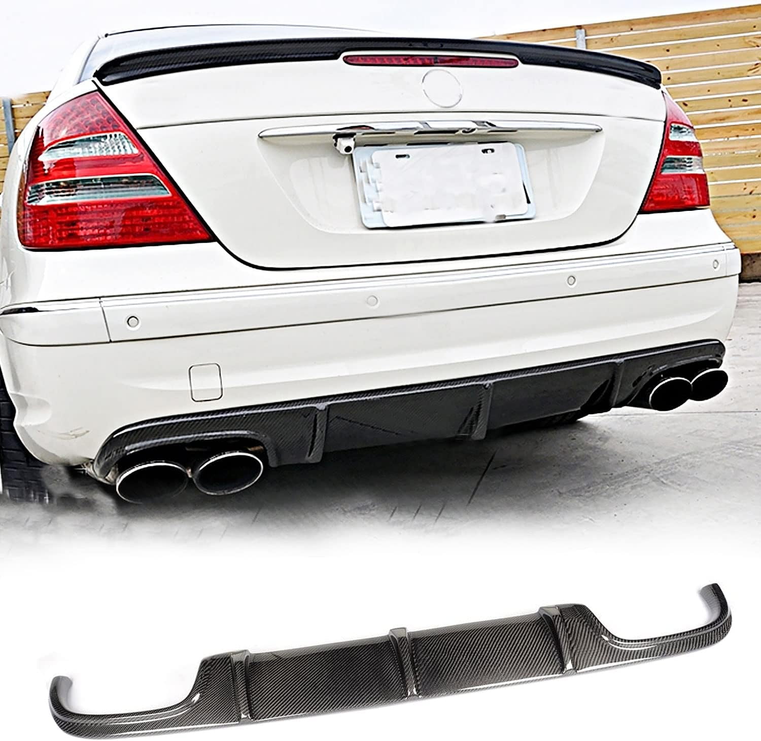 Carbon Fiber Rear Diffuser Fits For Mercedes-Benz E-Class W211 E55 AMG ...