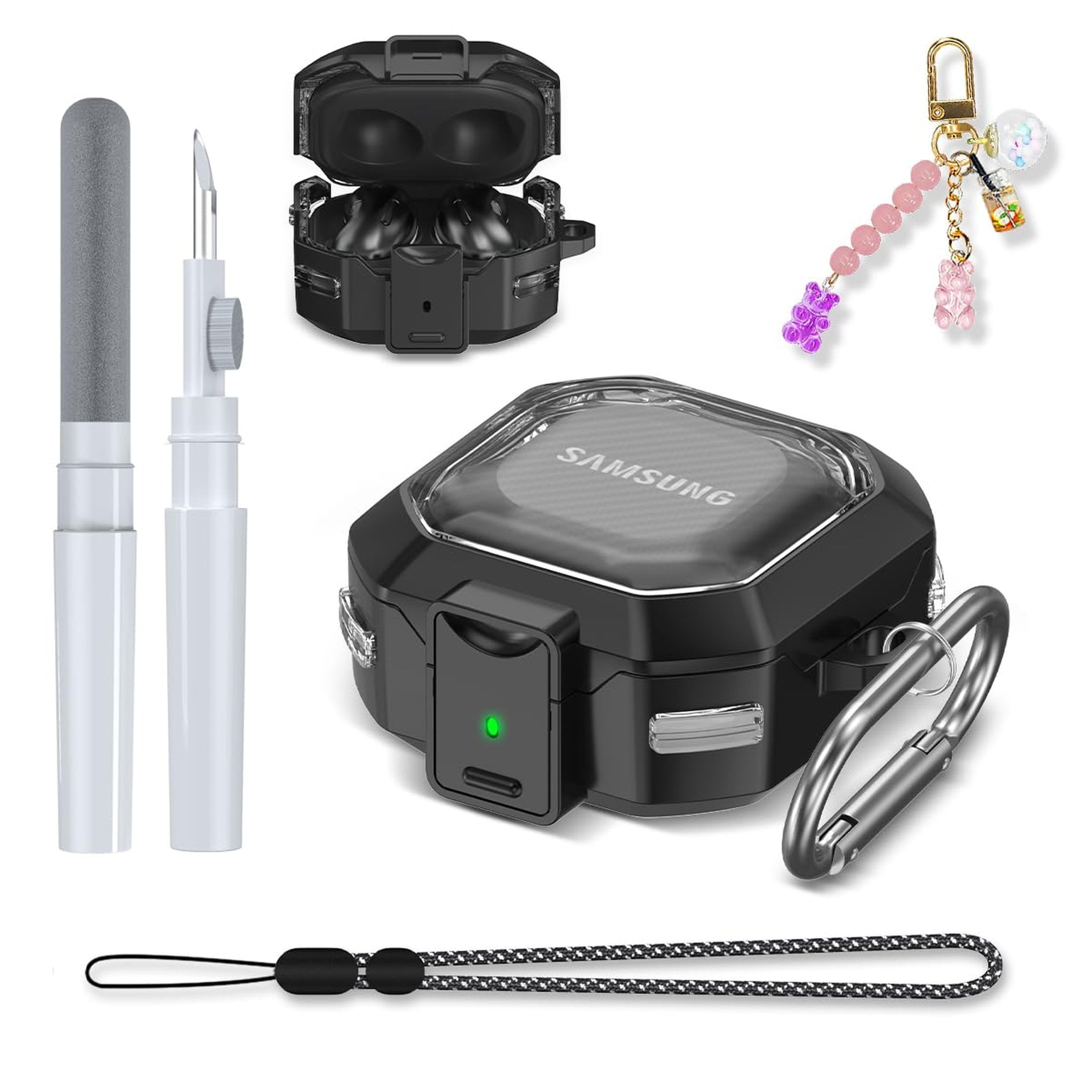 Carbon Fiber Safety Lock Case for Samsung Galaxy Buds Accessories ...