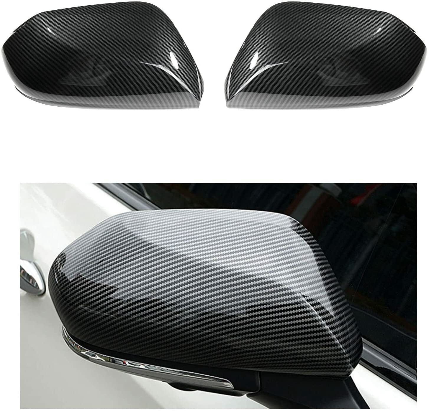 Carbon Fiber Side Mirror Cover Overlay For 2018 2019 2020 2021 2022 ...