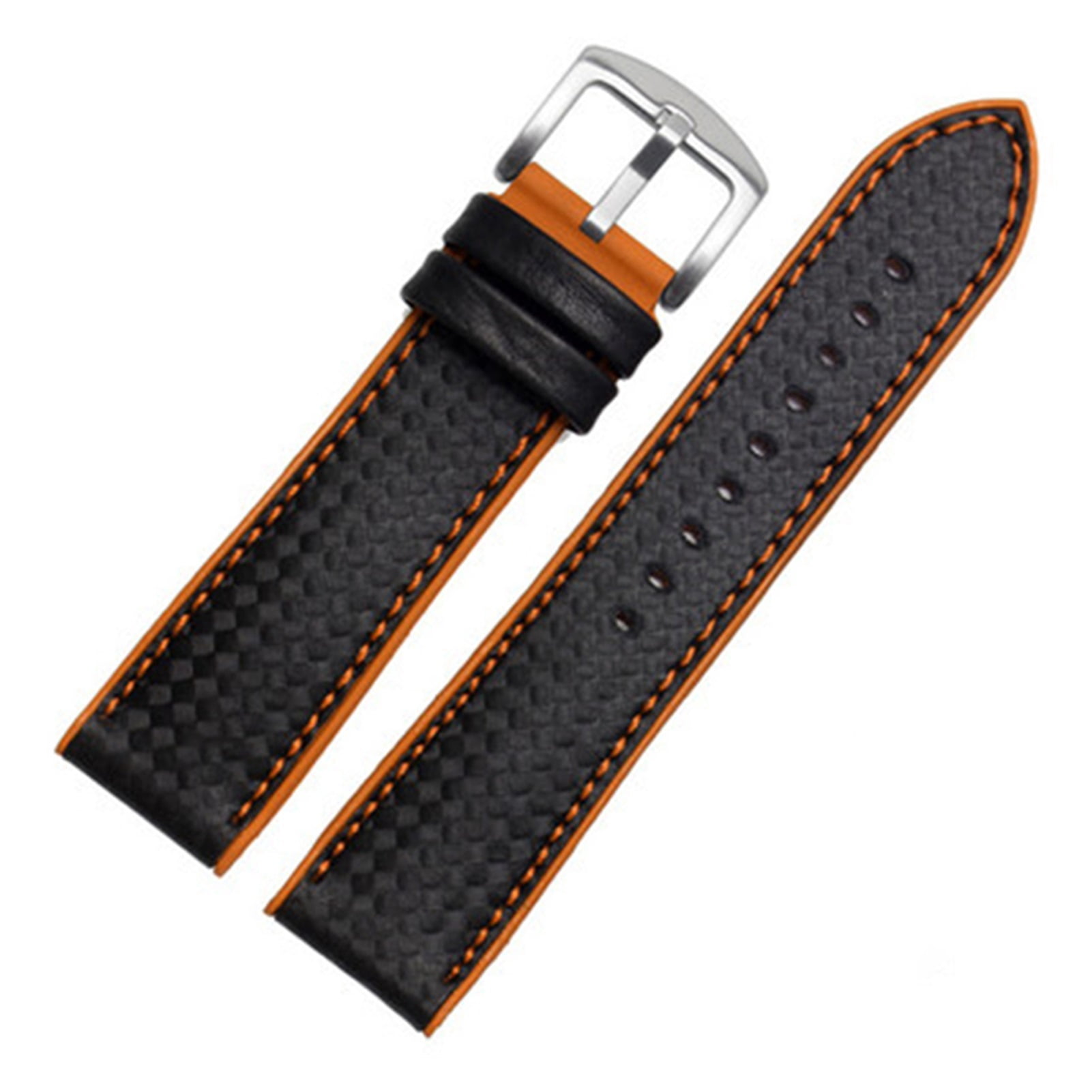 Carbon Fiber Silicone Watch Band 18mm 20mm 22mm 24mm WatchStrap ...