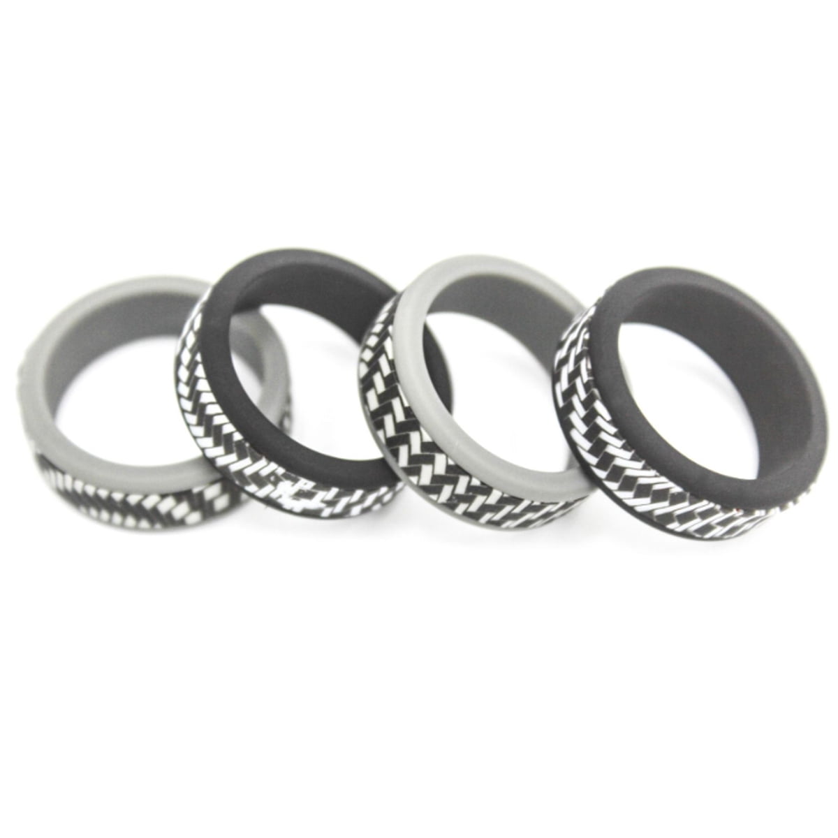Carbon Fiber Silicone Wedding Rings Mens, Breathable Silicone Rings For ...