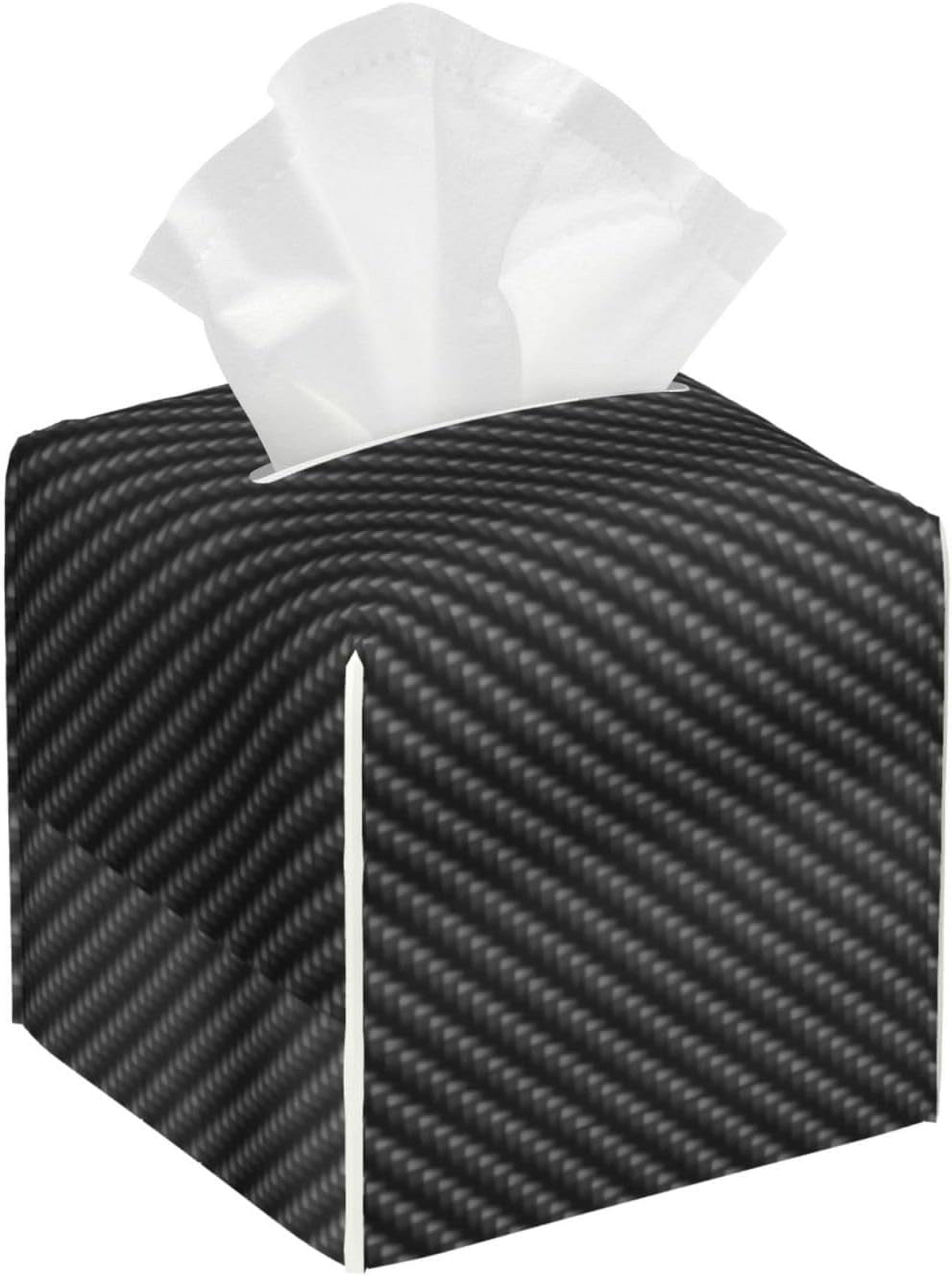 Carbon Fiber Square Tissue Box Cover, Leather Tissues Cube Box Holder ...