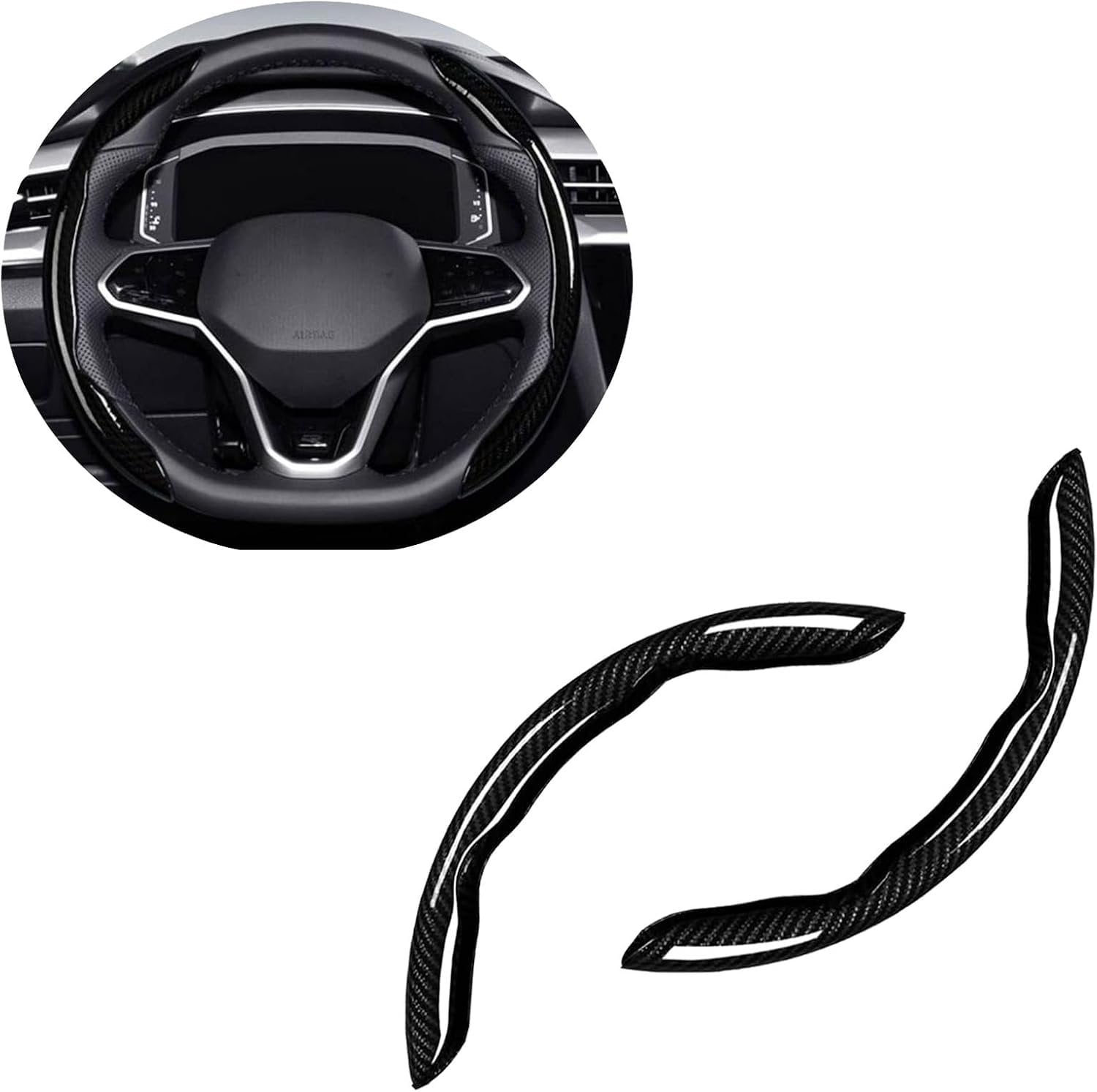 Carbon Fiber Steering Wheel Cover Snap Non Slip Steering Wheel ...