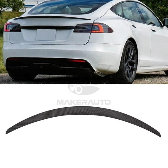 Carbon Fiber Style Rear Trunk Lid Spoiler Wing For 2021-2025 Tesla ...