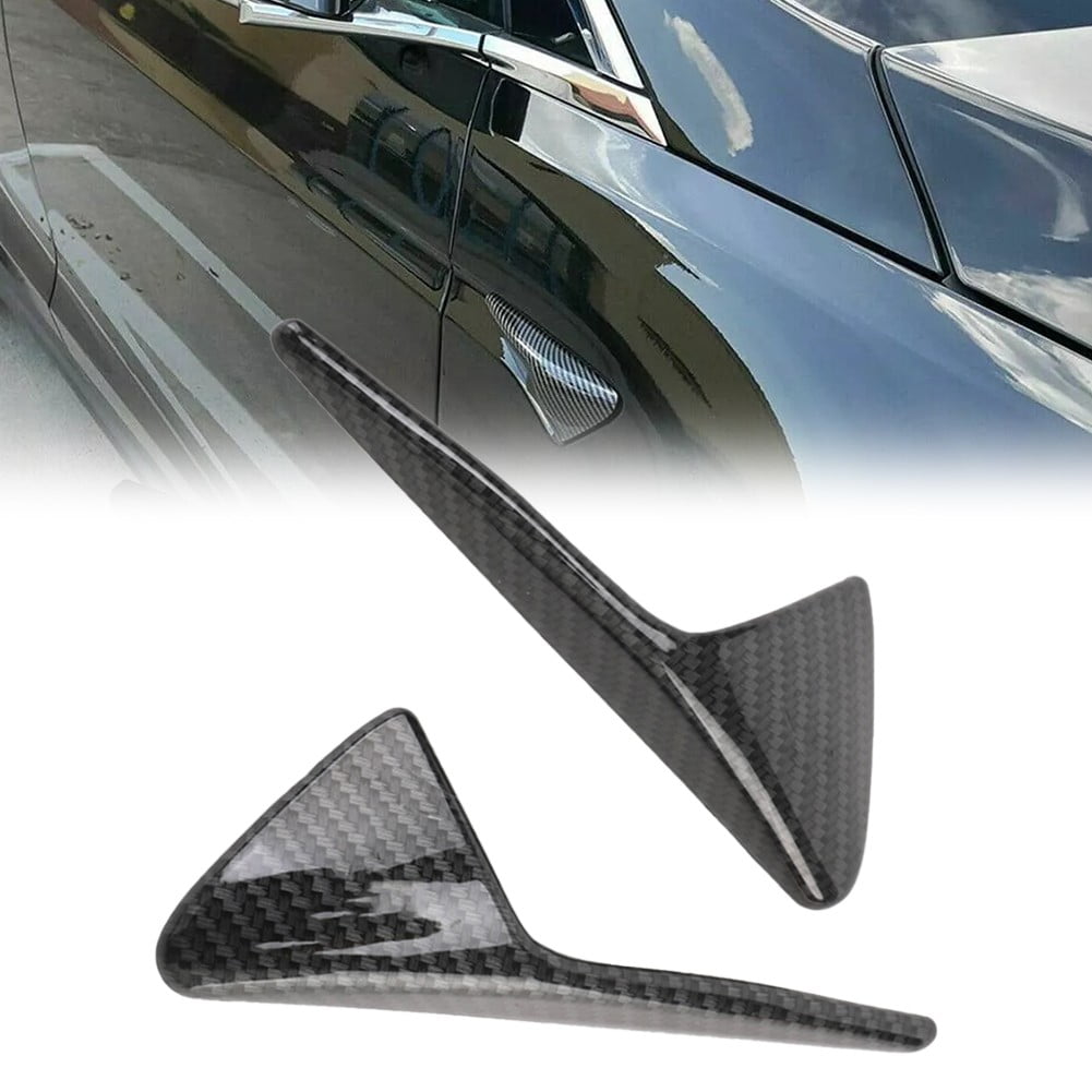 Carbon Fiber Style Side Camera Decoration Cover Trim For Tesla For ...