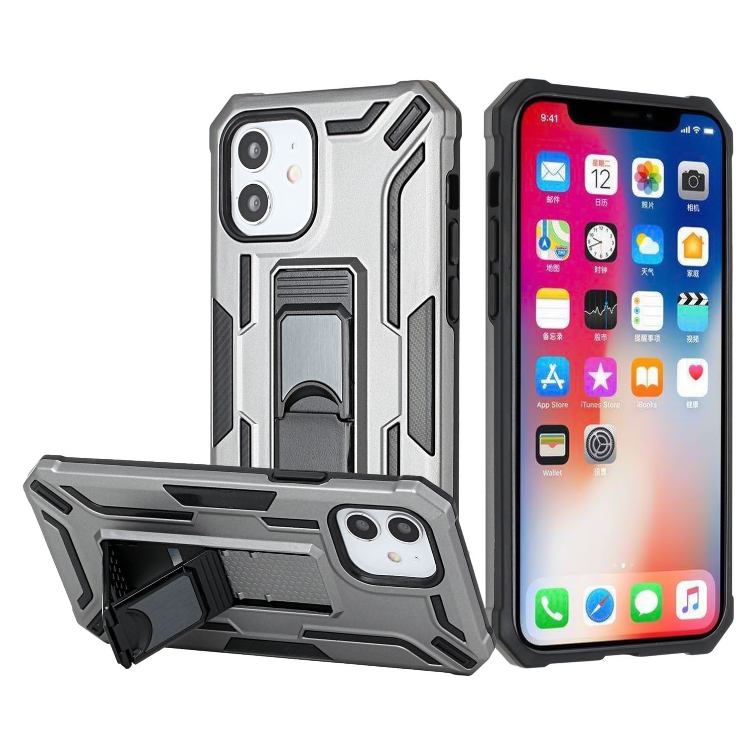 Carbon Fiber Style Tough Ultra Rugged Hybrid Case for iPhone 13 Pro ...