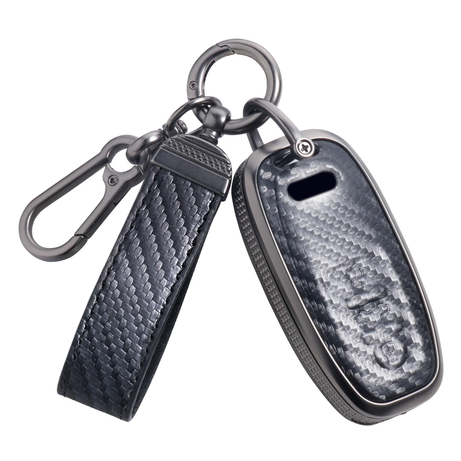 Carbon Fiber Texture Key Fob Cover Compatible with Audi R8 Q5 Q7 S3 S4 ...