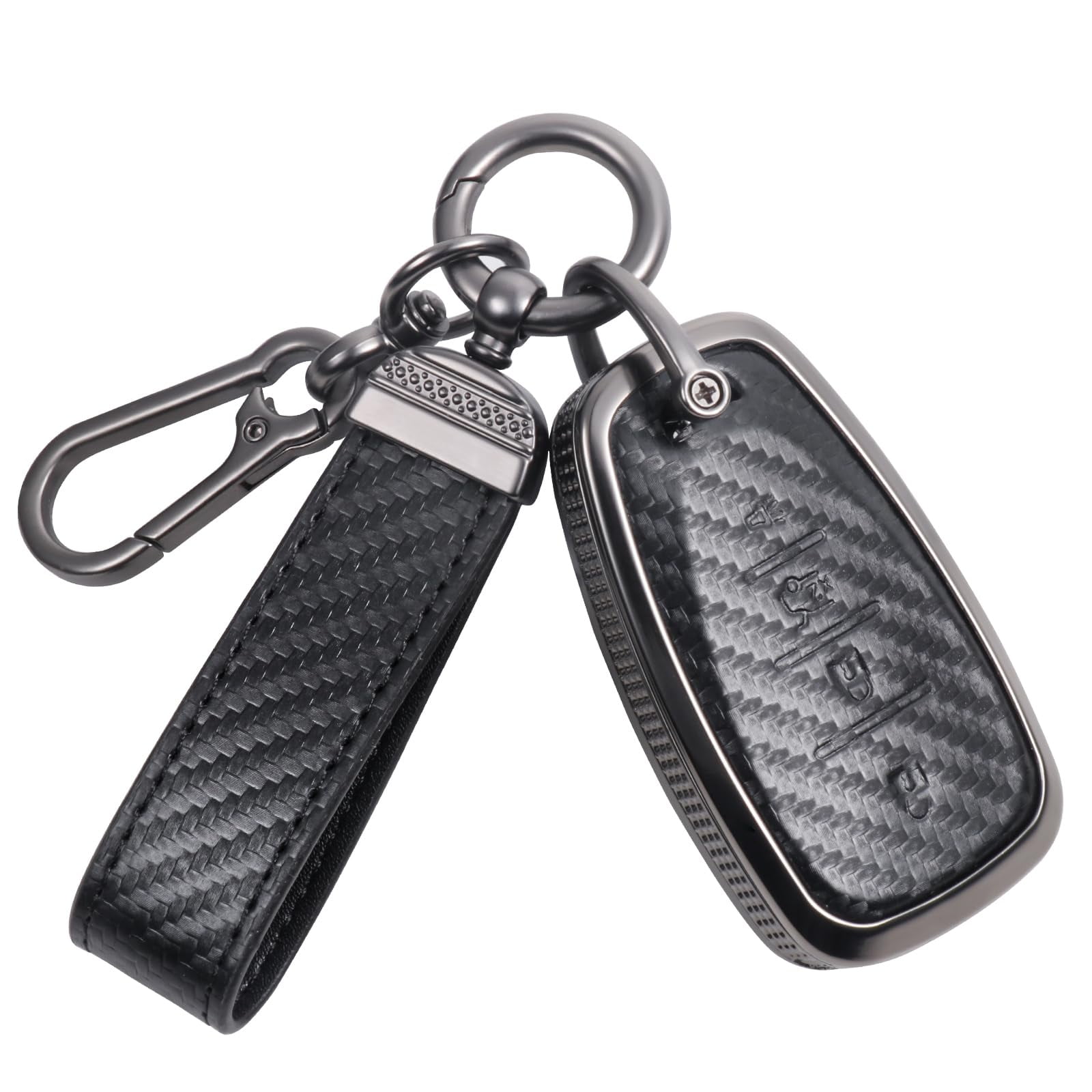 Carbon Fiber Texture Key Fob Cover Compatible with Chevy Chevrolet ...