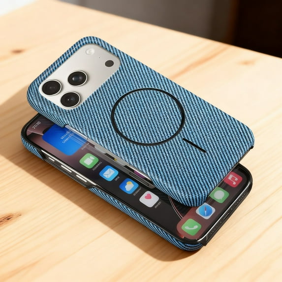 Carbon Fiber Texture Magnetic Case for iPhone 17 Pro Max, Compatible with Mag-Safe, Raised ...