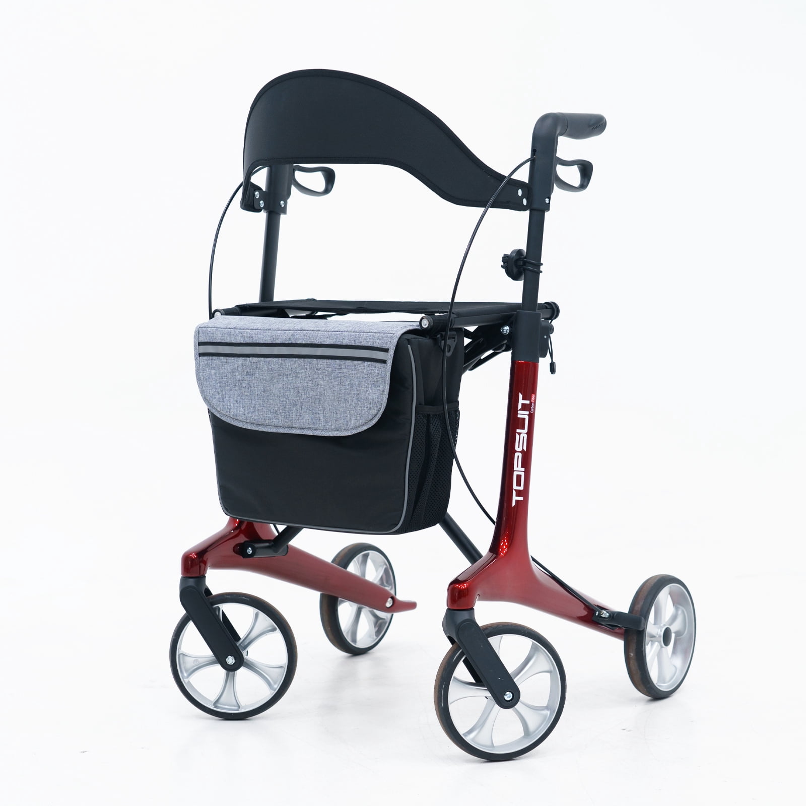 Carbon Fiber Ultralight Rollator Walker for Seniors with Seat & Brakes ...