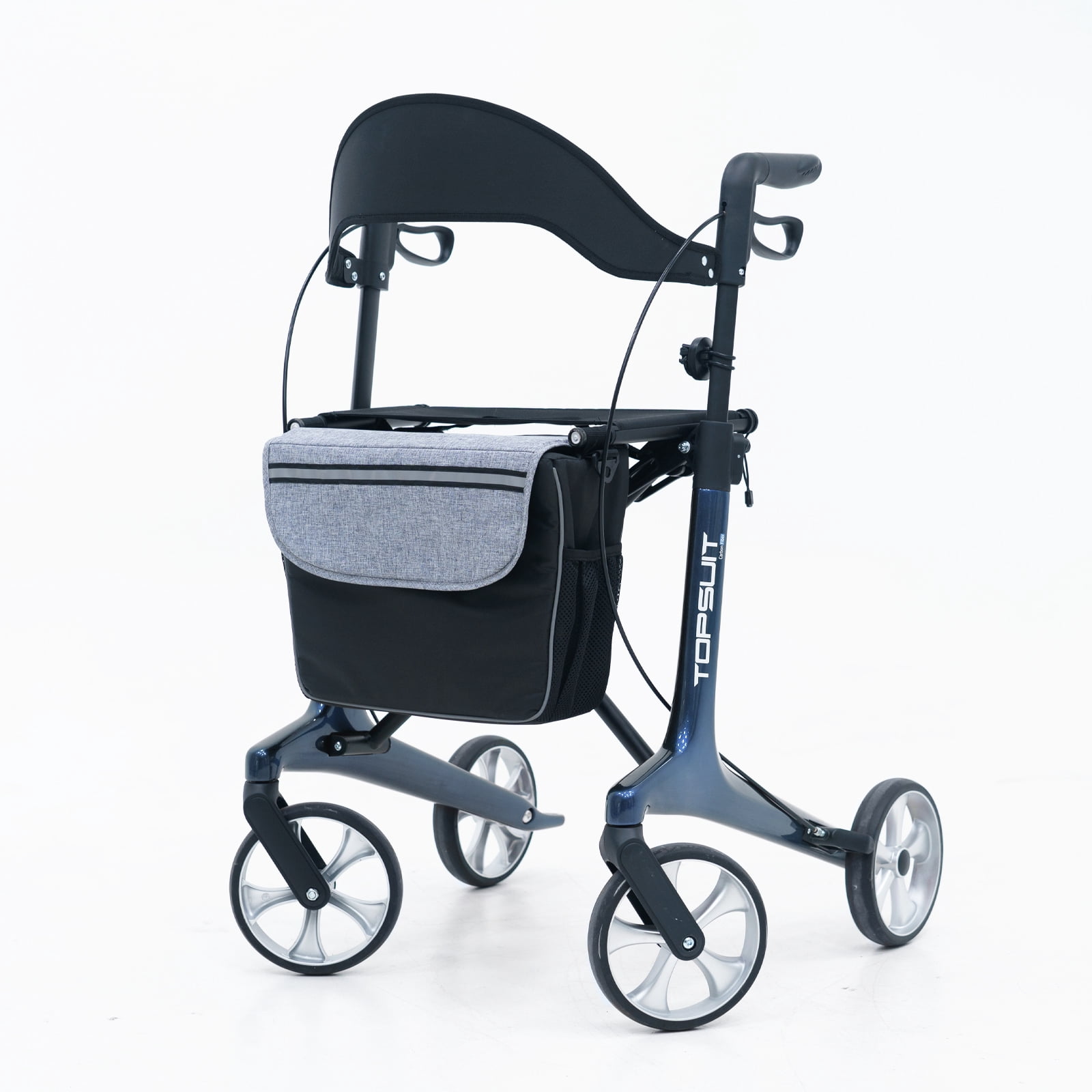 Carbon Fiber Ultralight Rollator Walker for Seniors with Seat & Brakes ...