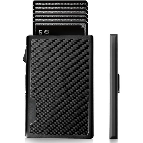 Carbon Fiber Wallet for Men, 0.3IN Ultra-slim Minimalist Card Holder ...