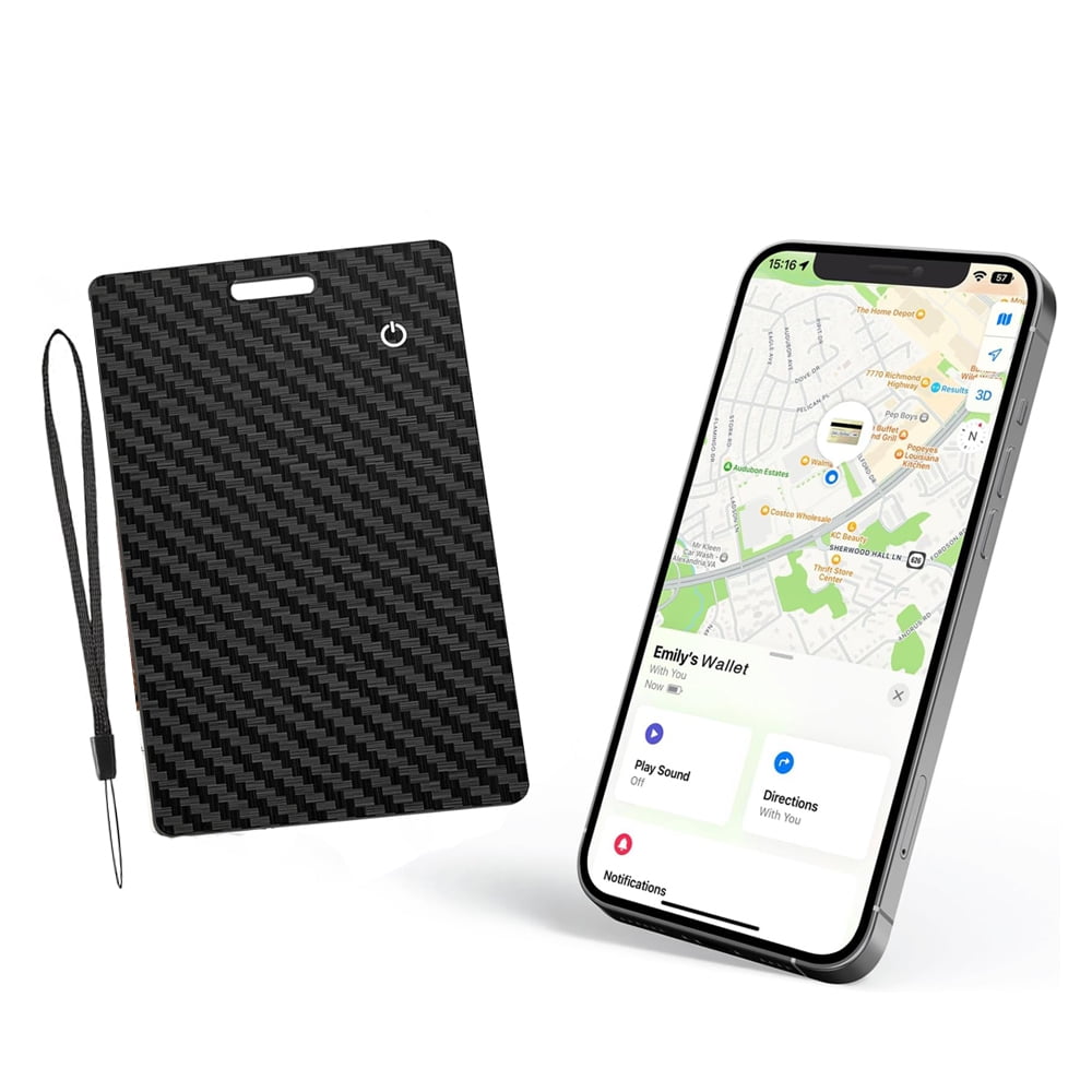 Carbon Fiber Wallet Tracker Card for Find My (iOS), Ultra-Thin ...
