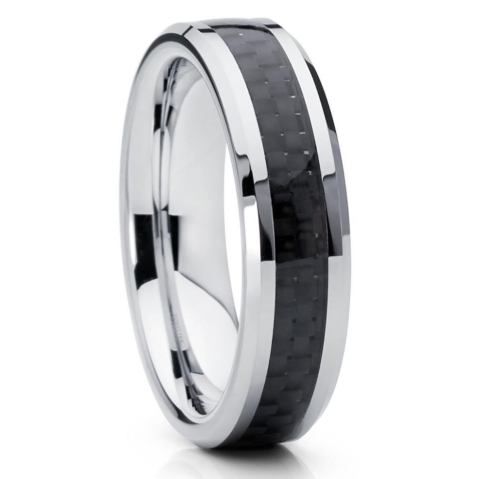 Carbon Fiber Wedding Ring,Tungsten Wedding Ring,6mm Wedding Ring,Carbon ...