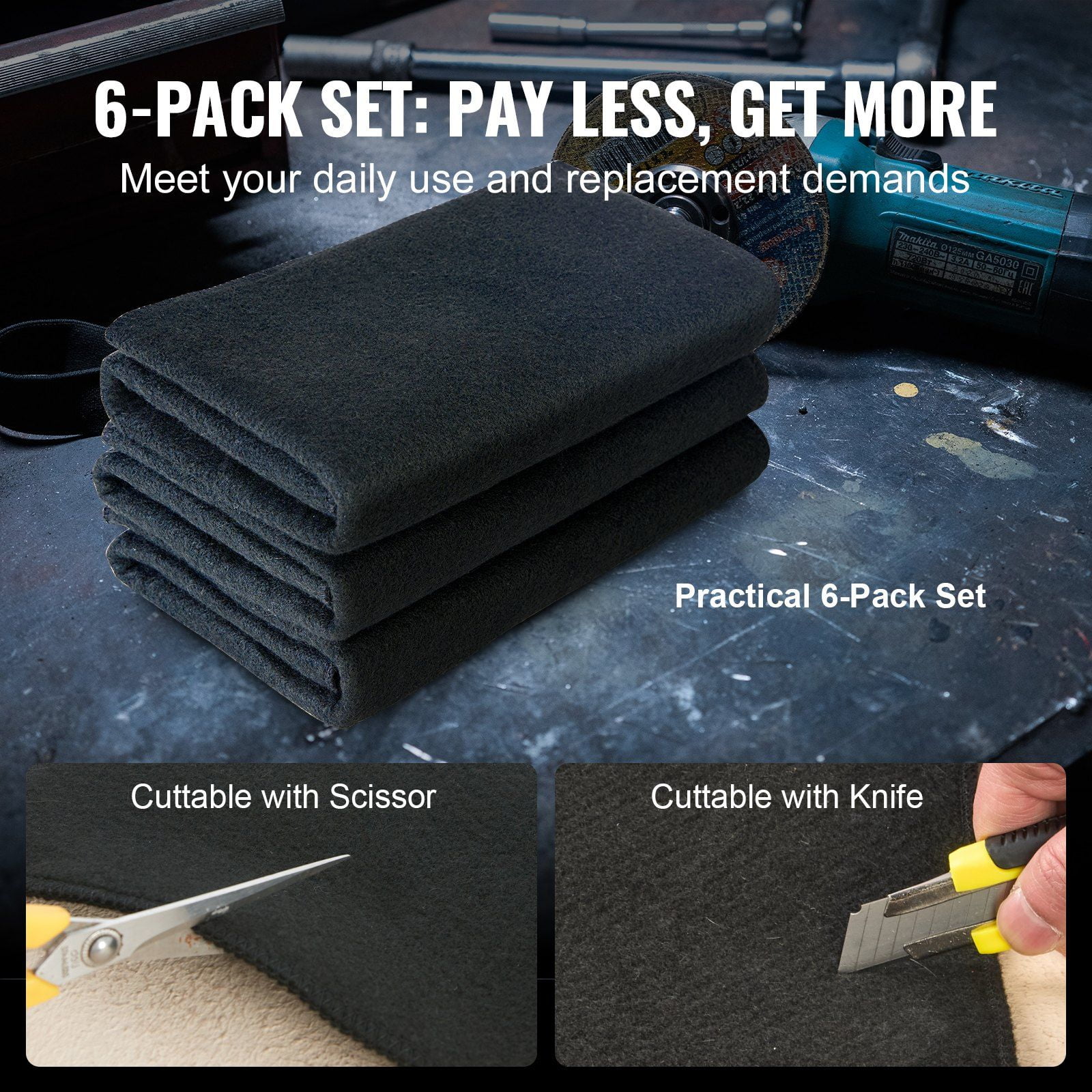 Carbon Fiber Welding Blanket Set of 6, 21" x 20" Fire Retardant ...