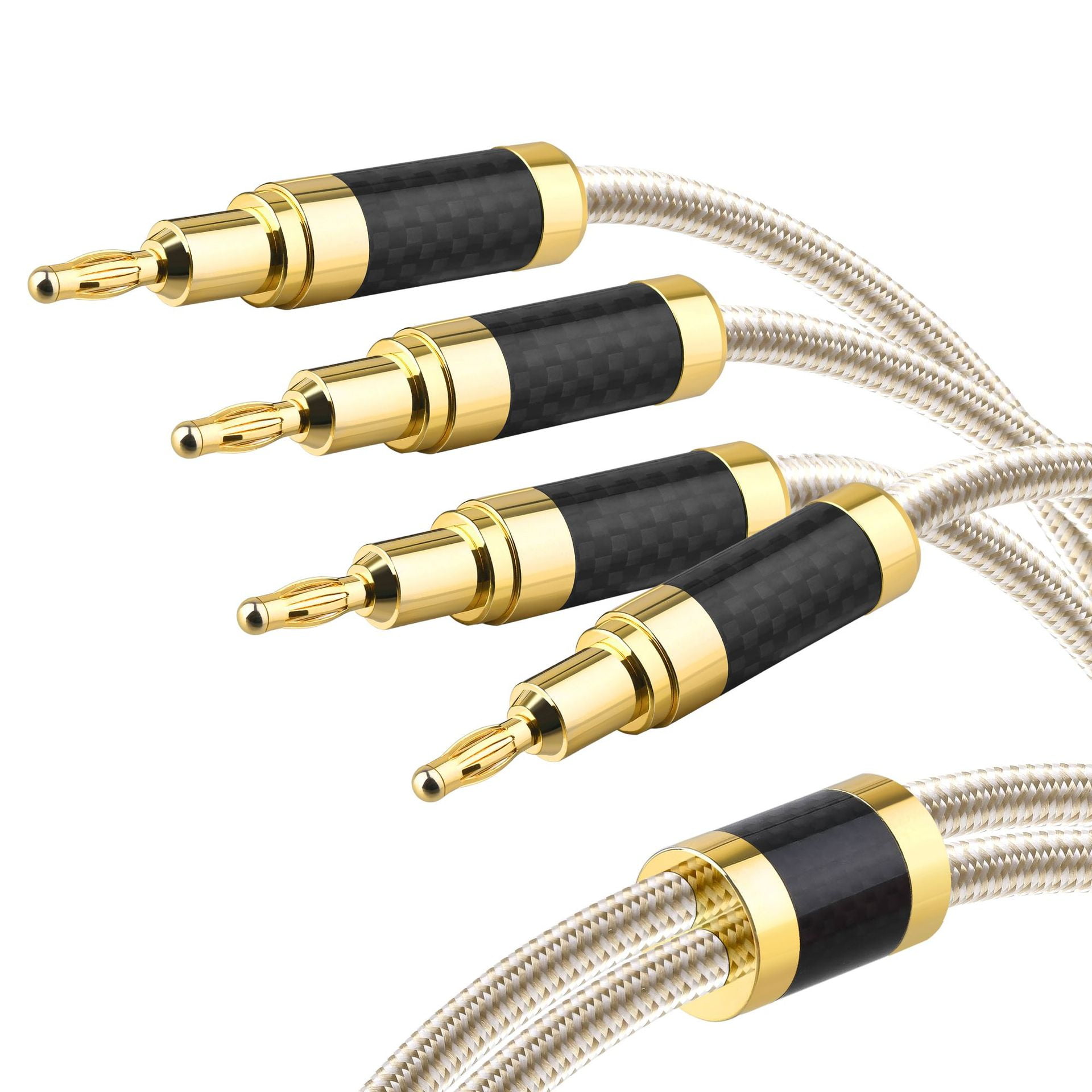 Carbon Fiber Y/U Plug Speaker Cable, Gold Plated Silver-Plated Copper ...