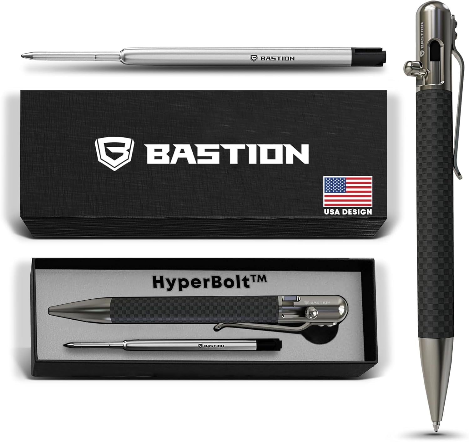 BASTION® Luxury Carbon Fiber Bolt Action Pen, Durable Professional ...