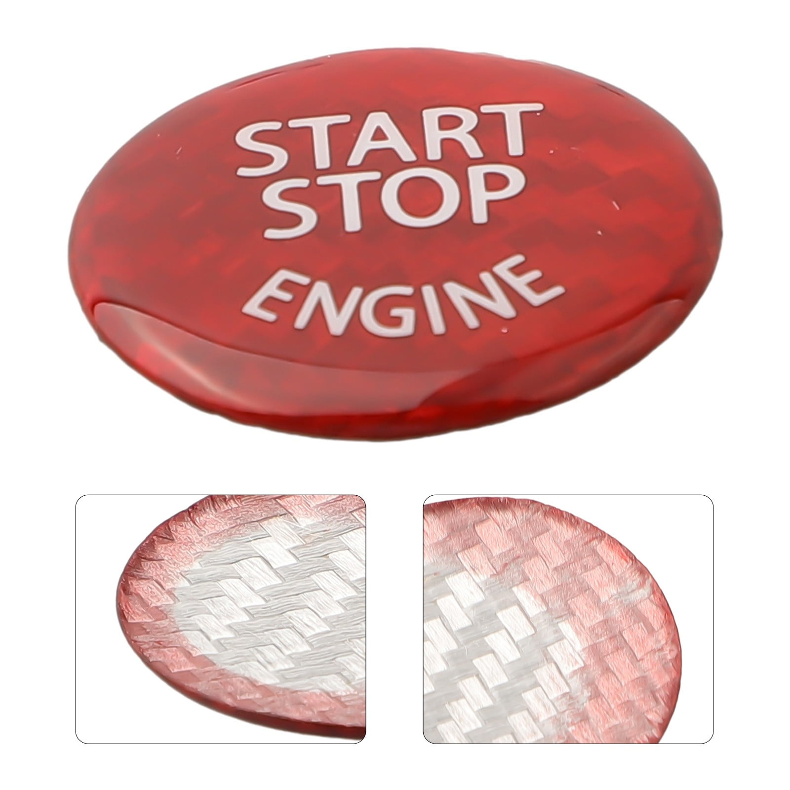Carbon Fibers Car Cap Sticker for Bmw Keyless Start Stop Button 1 2 3 4 ...