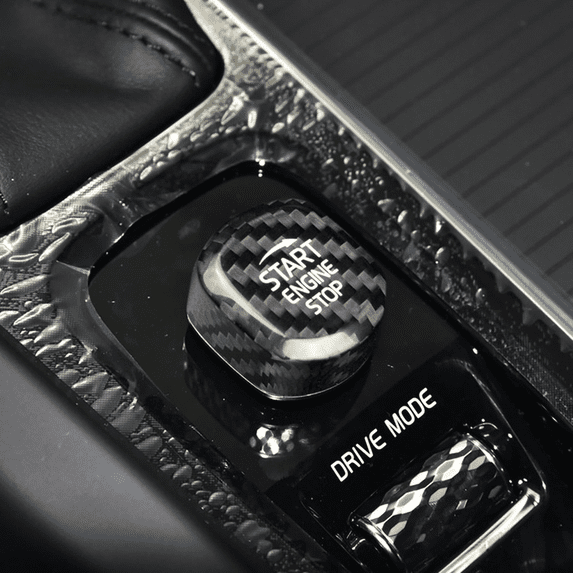 Carbon Fibre Engine Start Stop Button Cover Trim Sticker For Volvo ...
