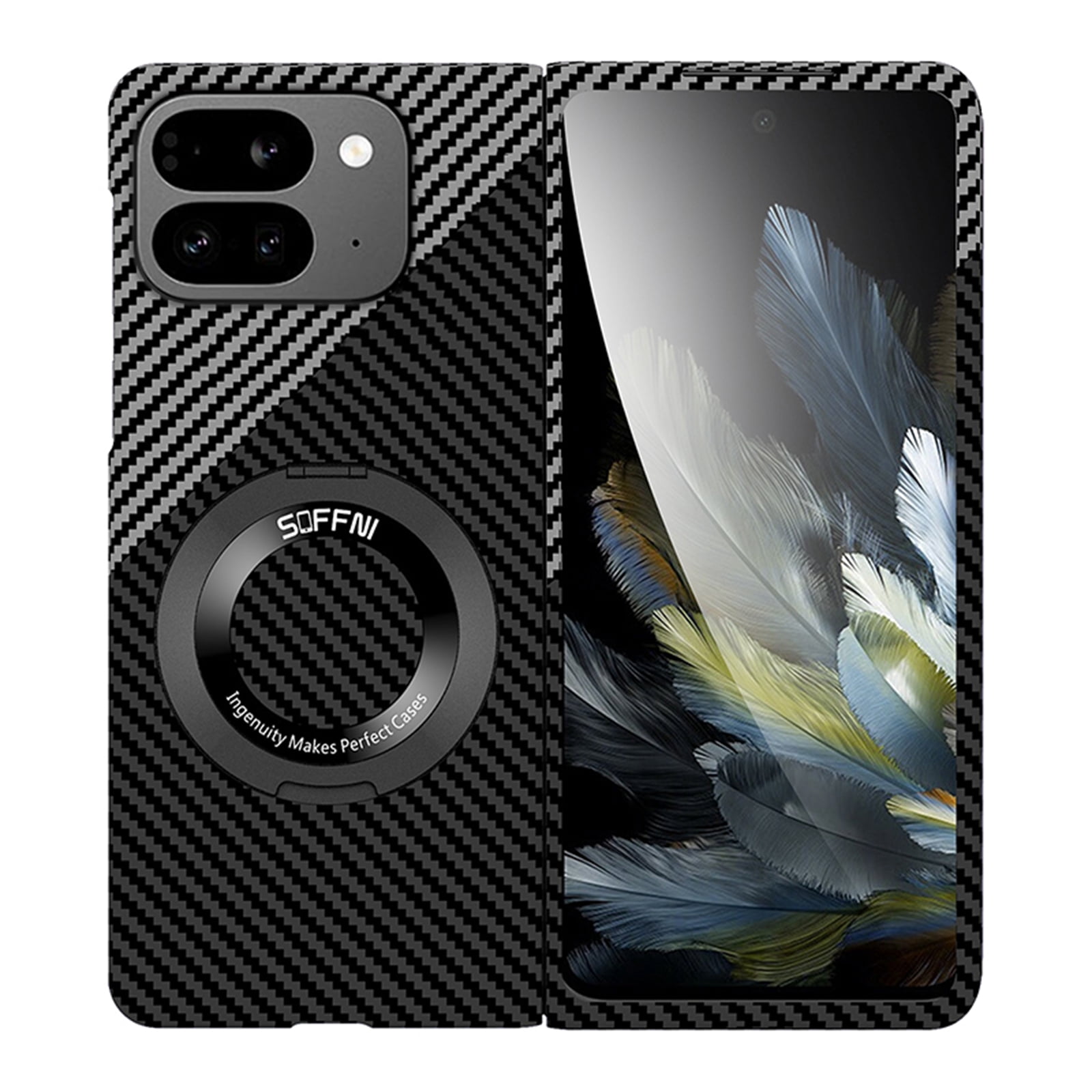 Carbon Fibre PC Case for Google Pixel 9 Pro Fold,Magnetic Compatible ...