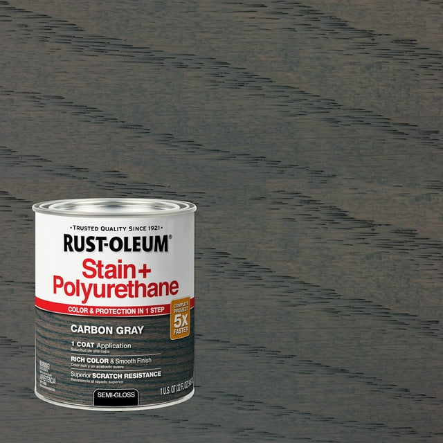 Carbon Gray, Rust-Oleum Stain & Polyurethane Semi-Gloss, QT - Walmart.com