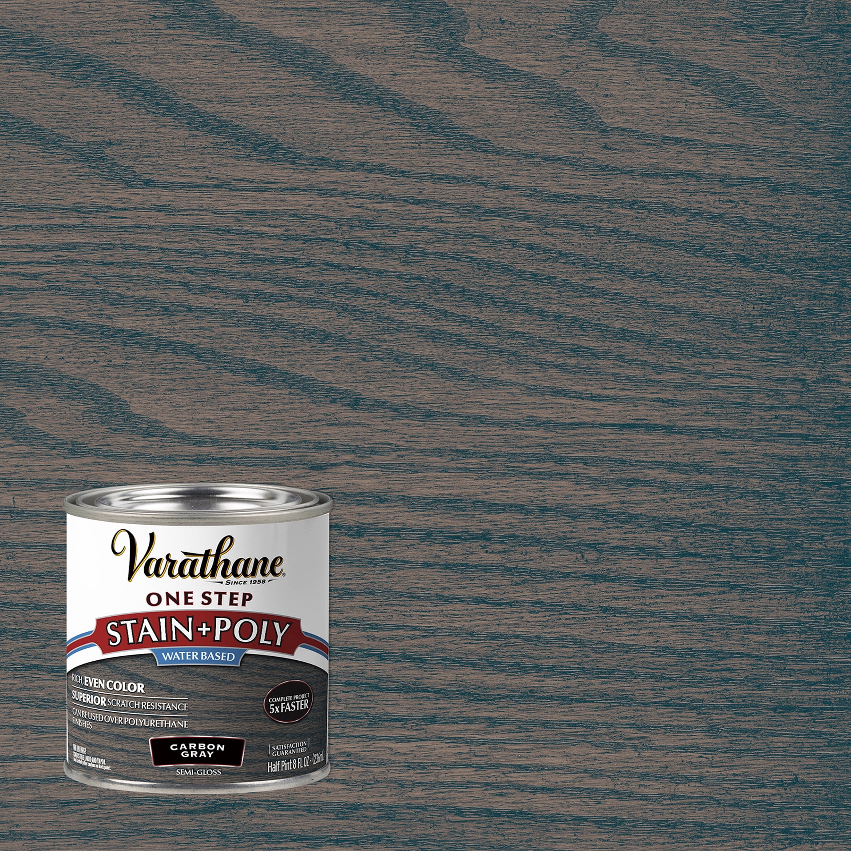 Carbon Gray, Varathane Stain + Polyurethane, Semi-Gloss -384362, Half ...