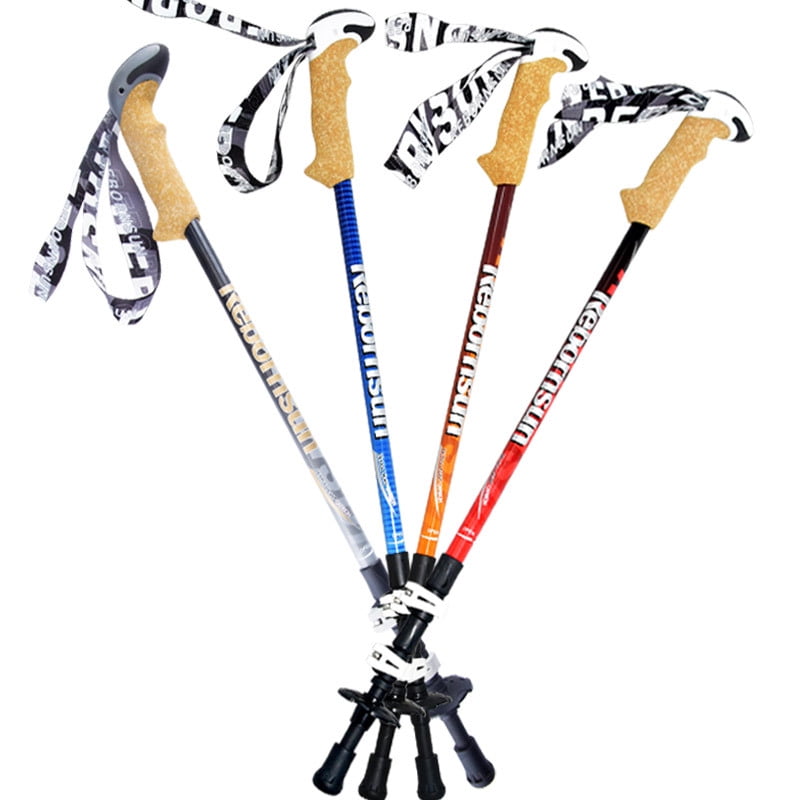 Carbon Hiking Stick, Retractable External Locking Stick - Walmart.com