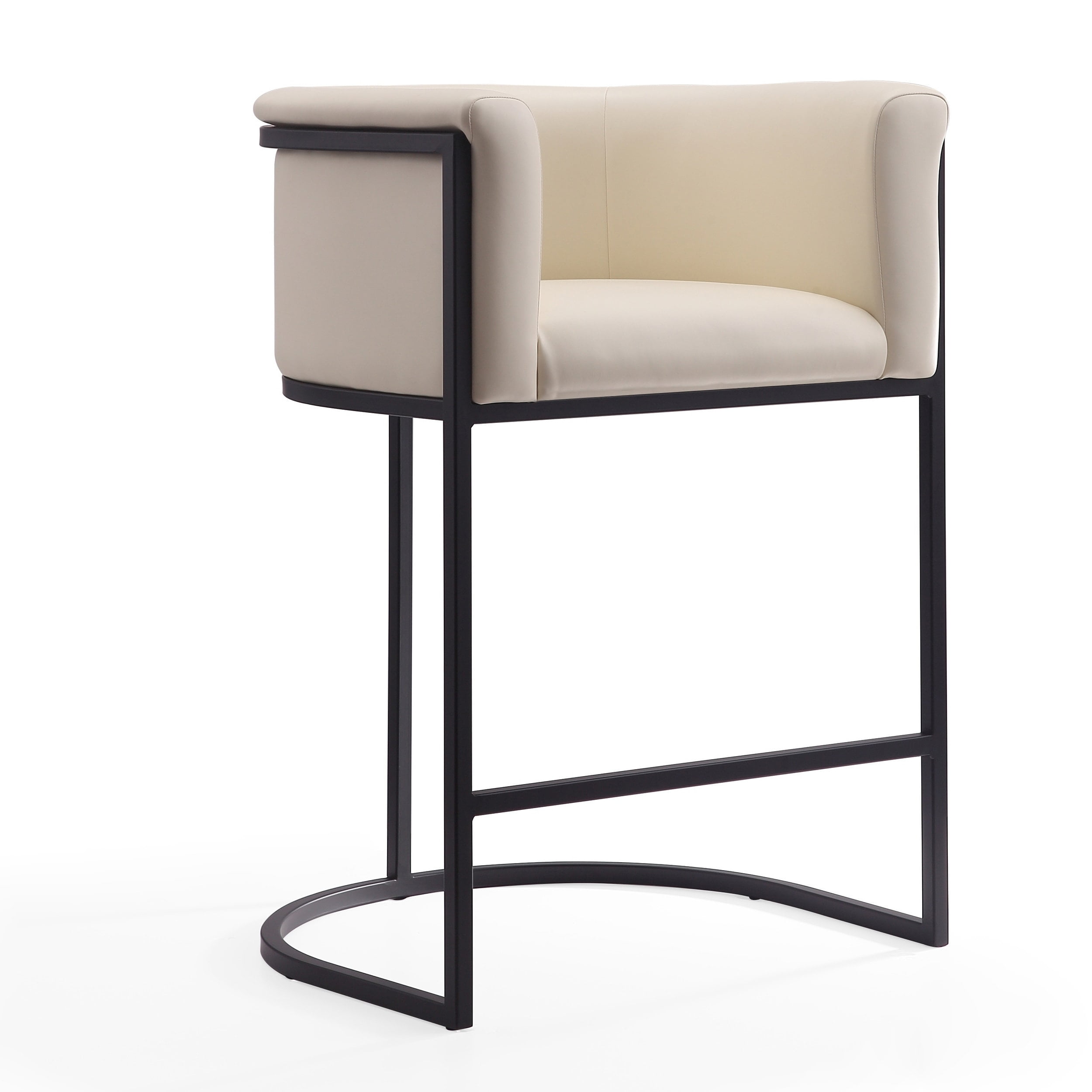 Carbon Loft Keir Cosmopolitan Counter Stool Cream Cream Finish Leather ...