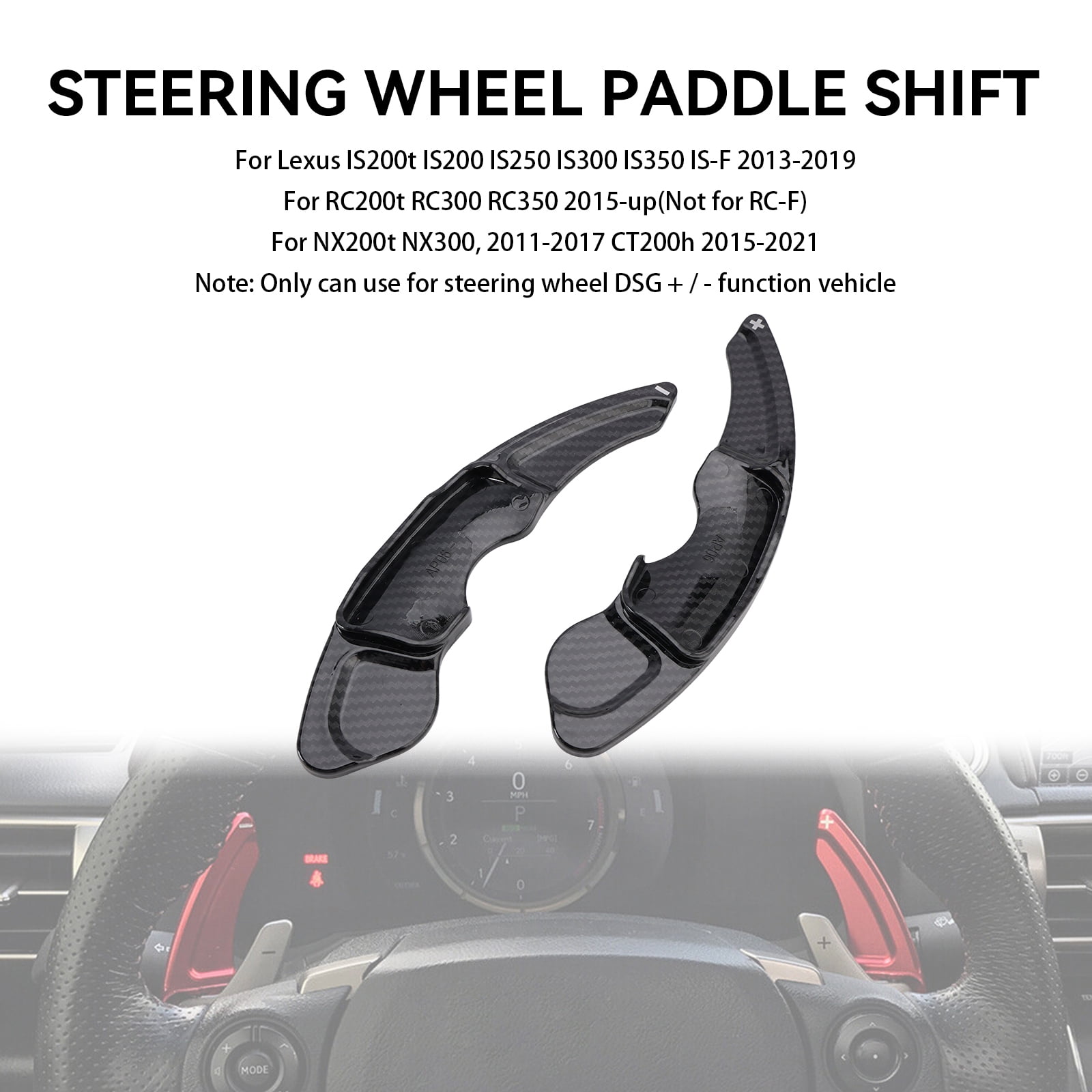 Carbon Look Steering Wheel Paddle Shifter Extension Covers Fit For ...
