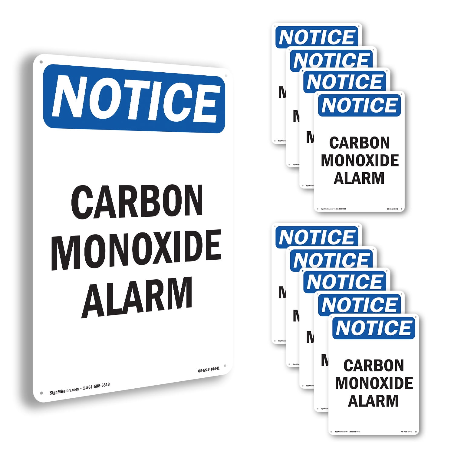 Carbon Monoxide Alarm OSHA Notice Rigid Plastic Sign 24 Inch x 18 Inch ...