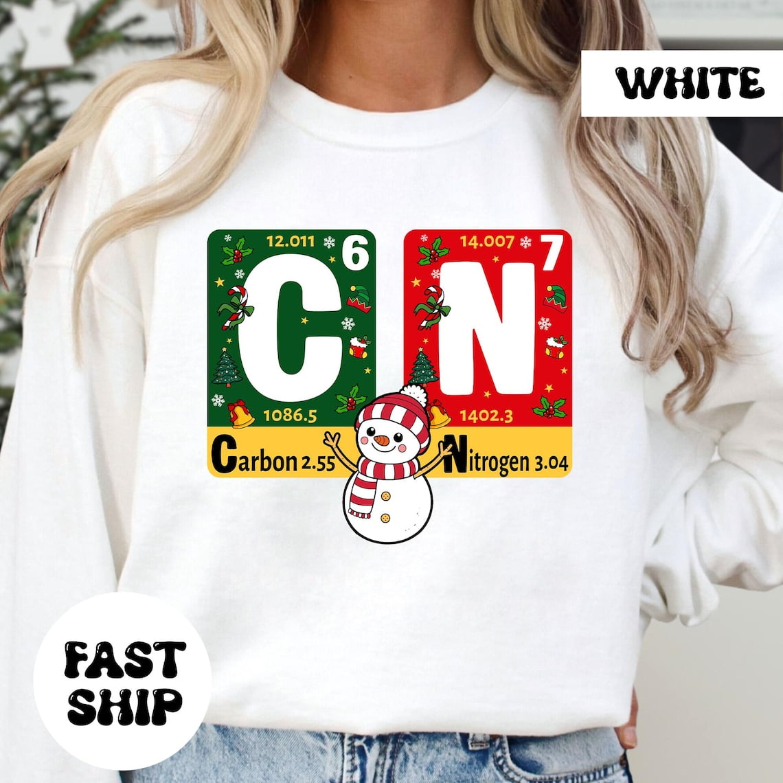 Carbon Nitrogen 67 Shirt, Science Tee, Chemistry Teacher Winter ...