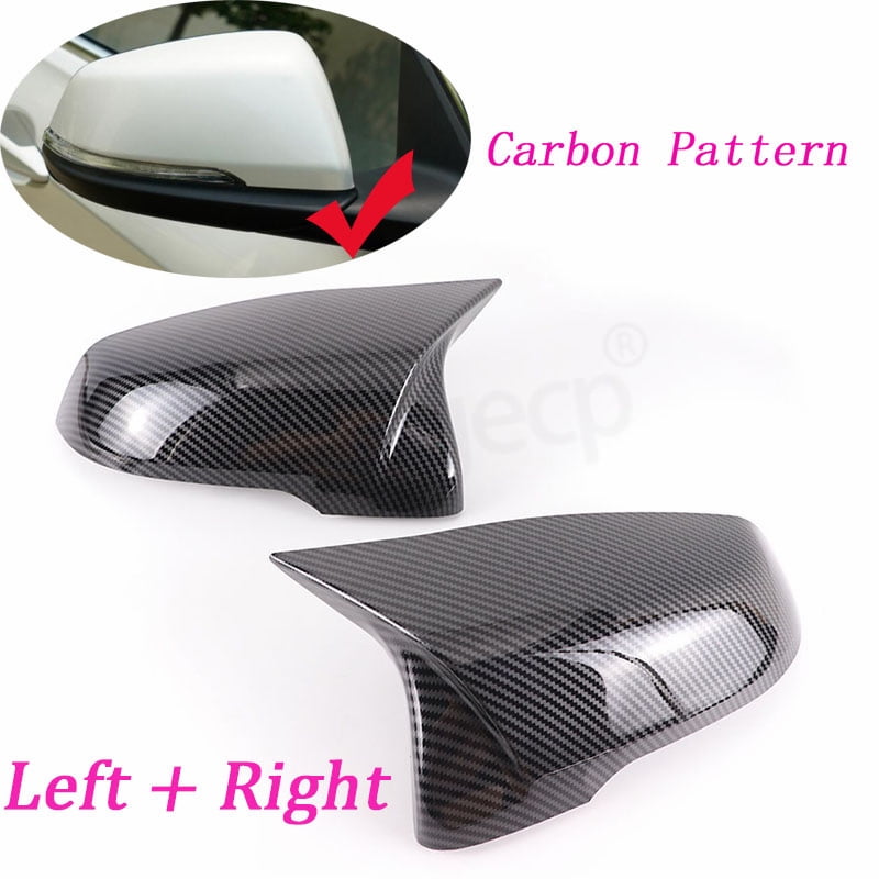 Carbon Pattern-2pcs-Carbon Fiber Style Black Rearview Side Mirror cover Caps for BMW X1 F48 X2 ...