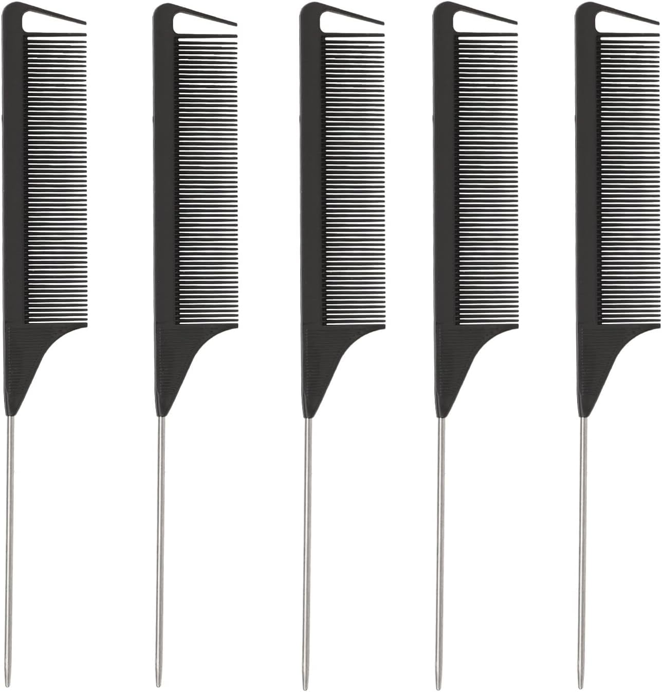Carbon Pin Tail Comb Rat Tail Combs, Parting Comb Pin Tail Stainless ...