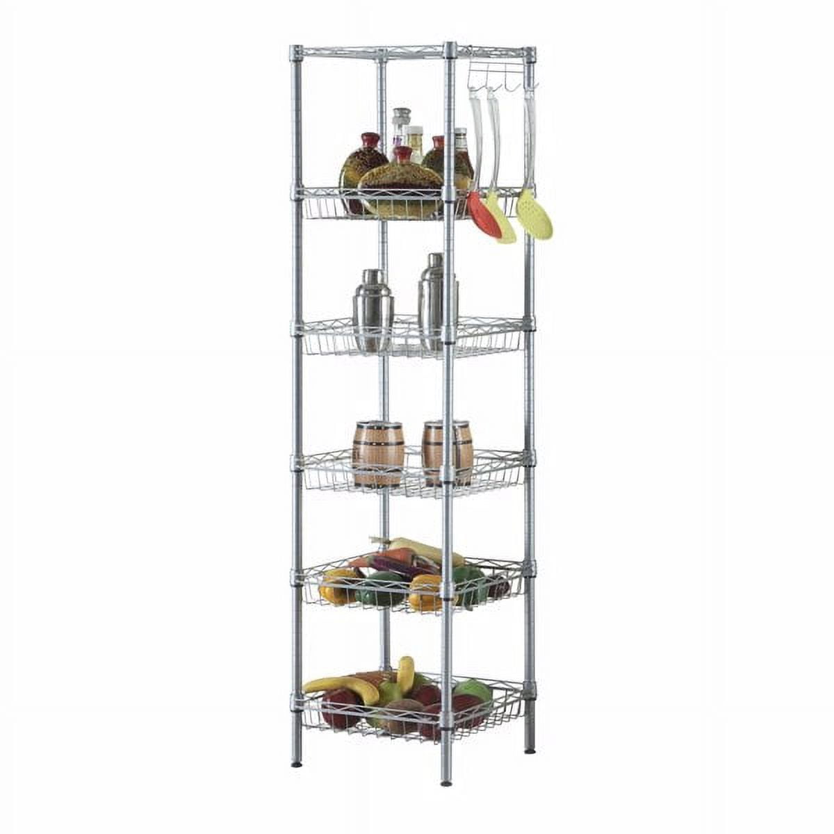 Carbon Steel 6-Story Kitchen Storage Rack, Floor Standing Living Room ...