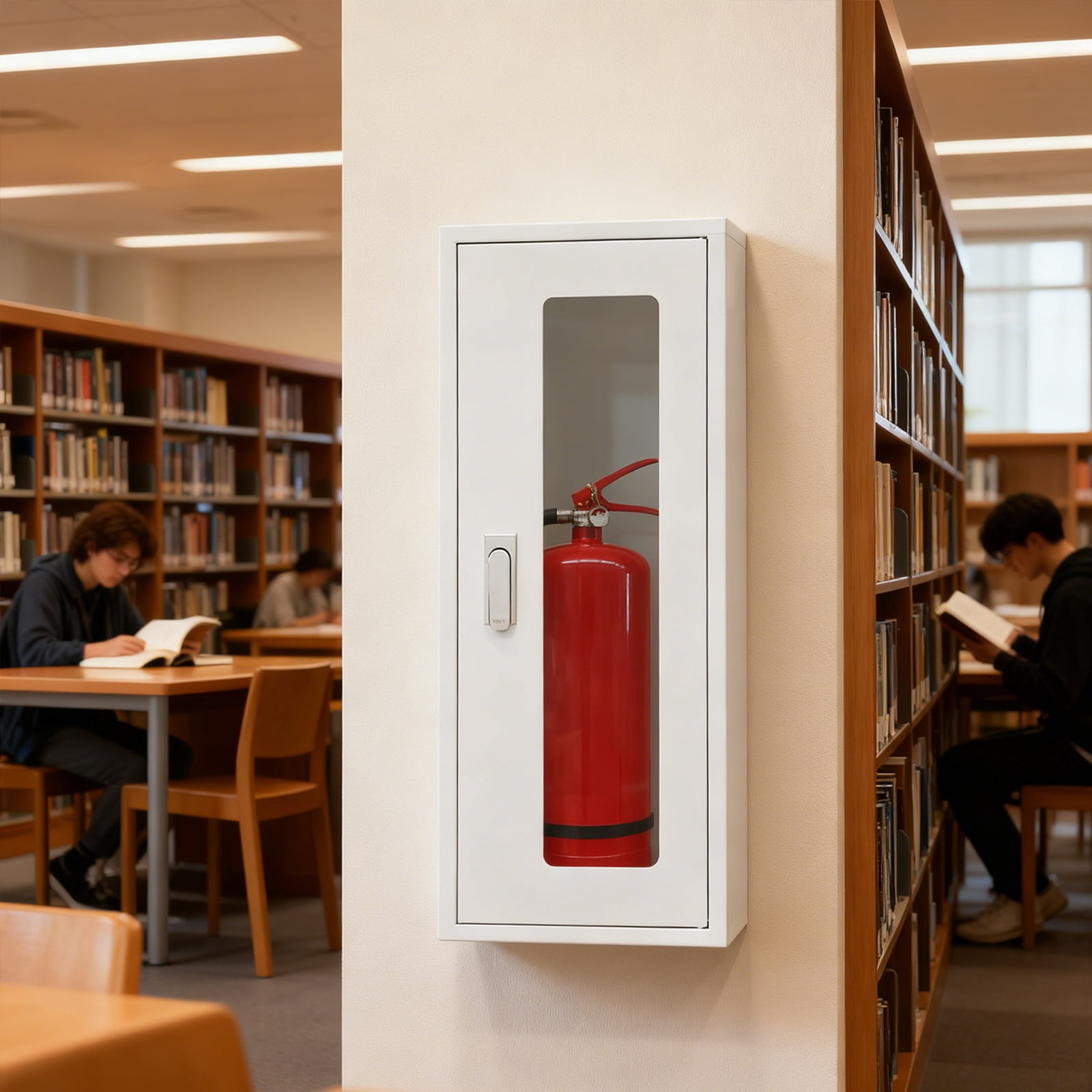 Carbon Steel Acrylic 66x25x20cm Fire Extinguisher Wall-Mounted Storage ...